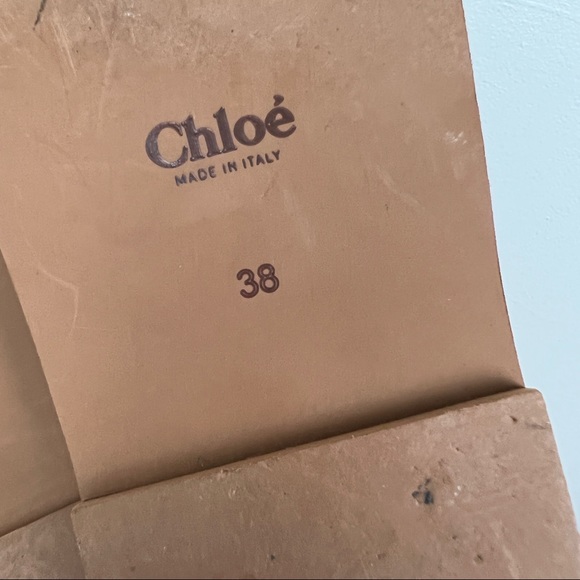 Chloe | Shoes | Chlo Woody Logo Square Toed Thong Leather Sandals ...